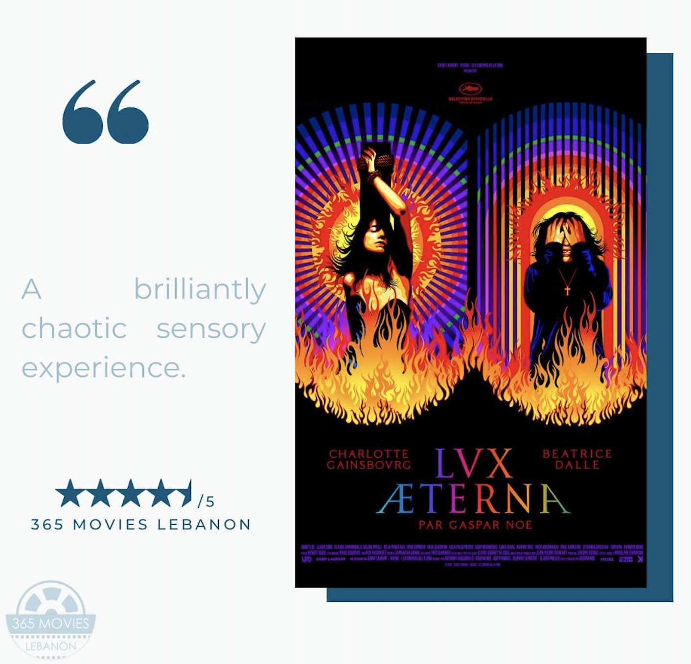 Lux Aterena by Gaspar Noe film review | LIFF
